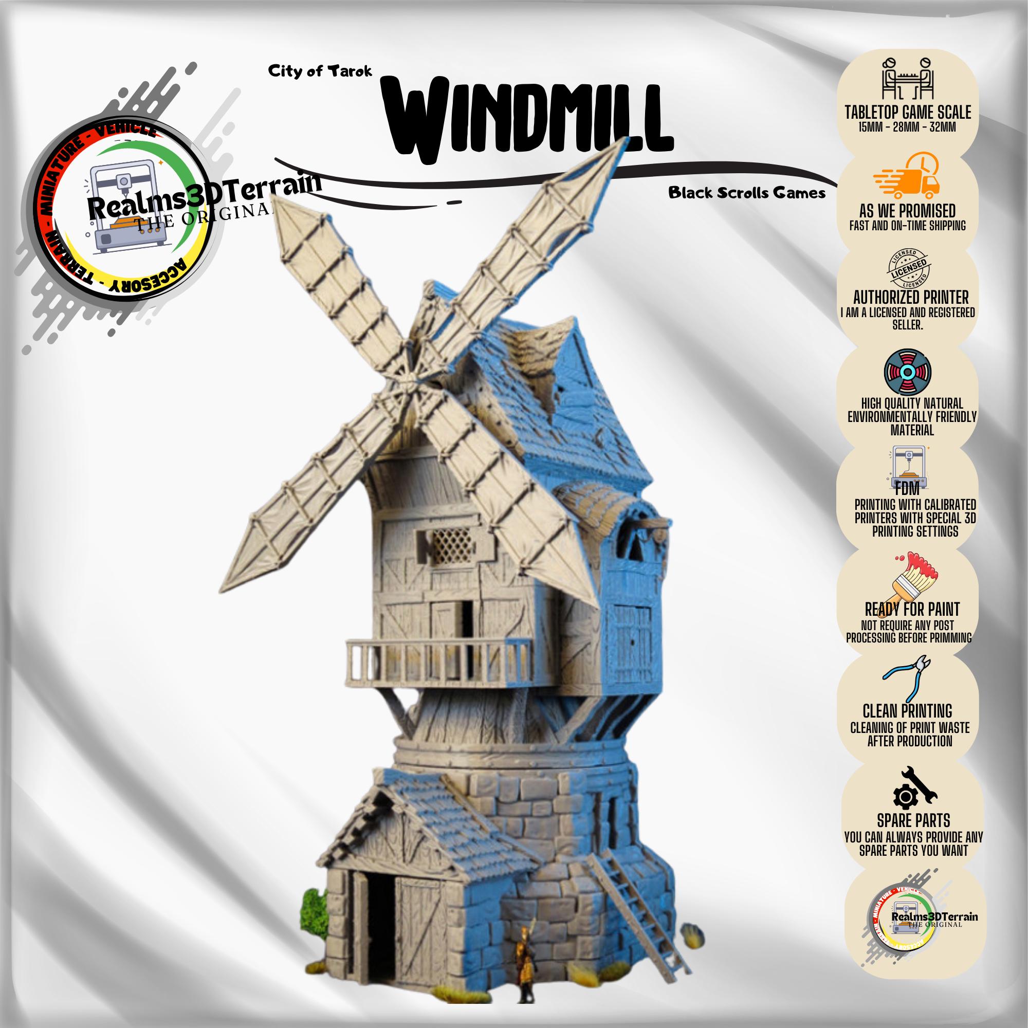 Windmill House - 28mm - Tabletop Terrain - Wargaming Tabletop Fantasy ...