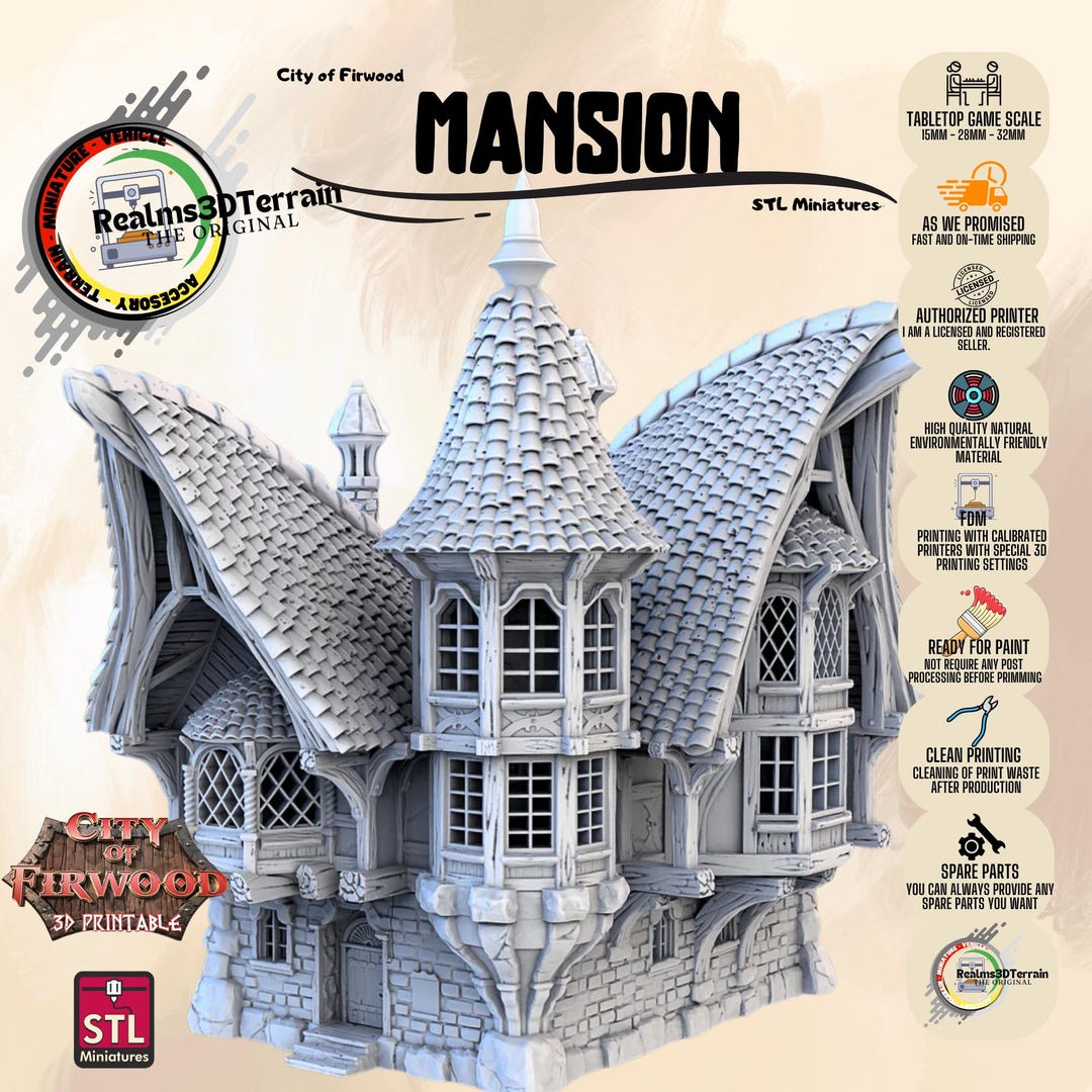 Mansion - City of Firwood - Wargaming Tabletop - Fantasy Scenery ...