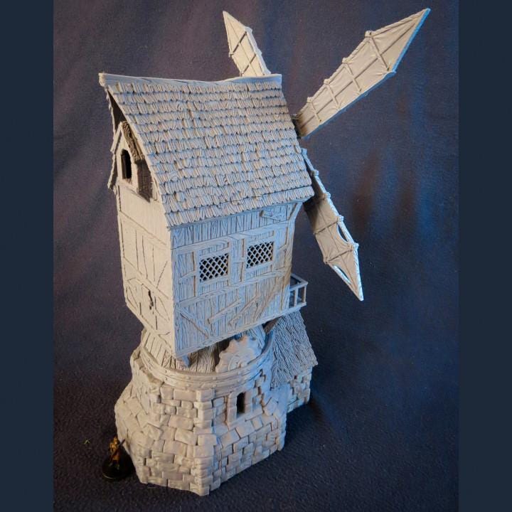Windmill House - 28mm - Tabletop Terrain - Wargaming Tabletop Fantasy ...