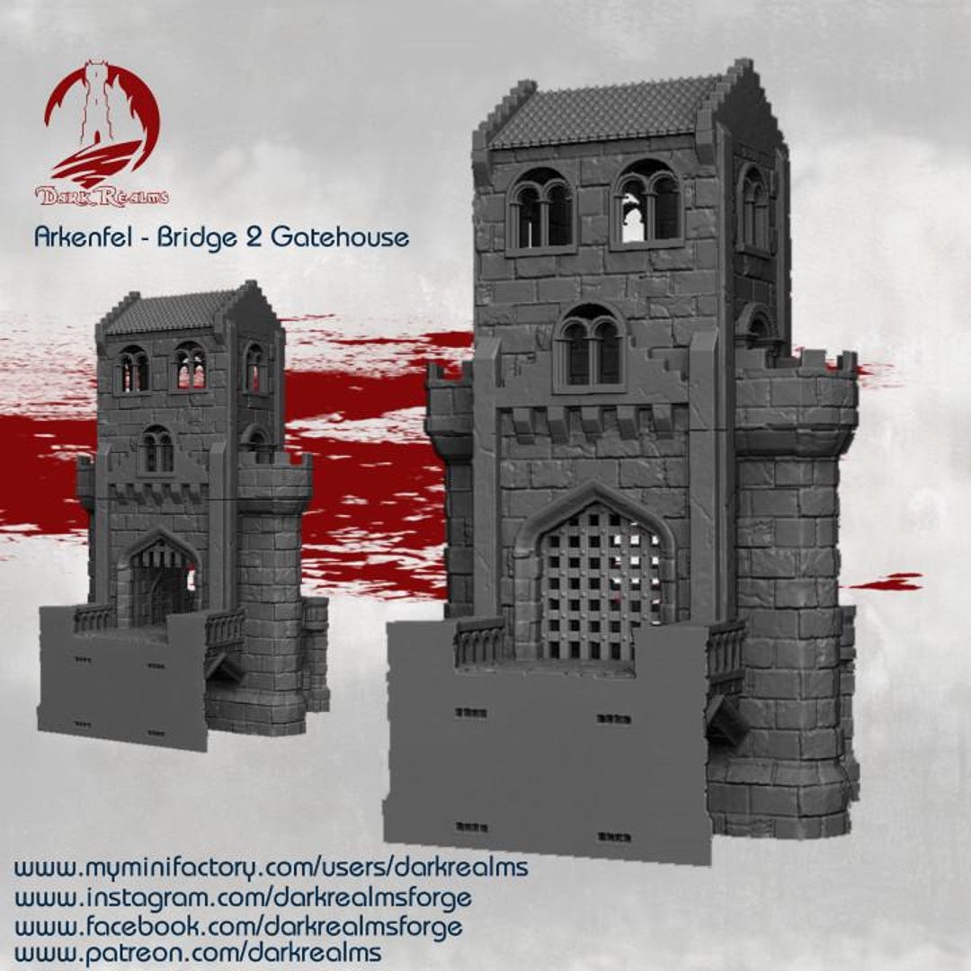 Arkenfel City - Gatehouse Bridge 2 - Fantasy Terrain Mordheim Wargaming ...