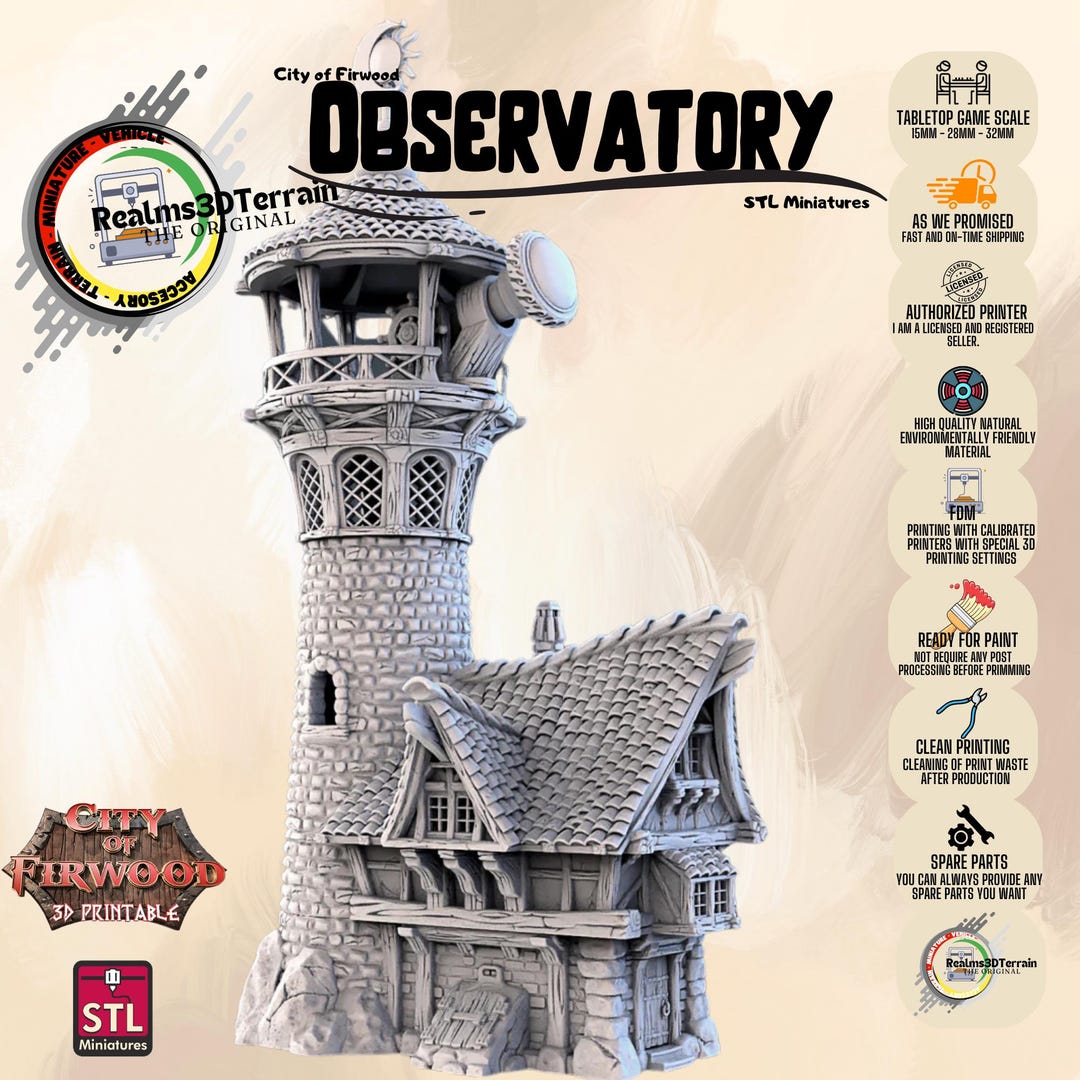 Observatory - City of Firwood - Wargaming Tabletop - Fantasy Scenery ...