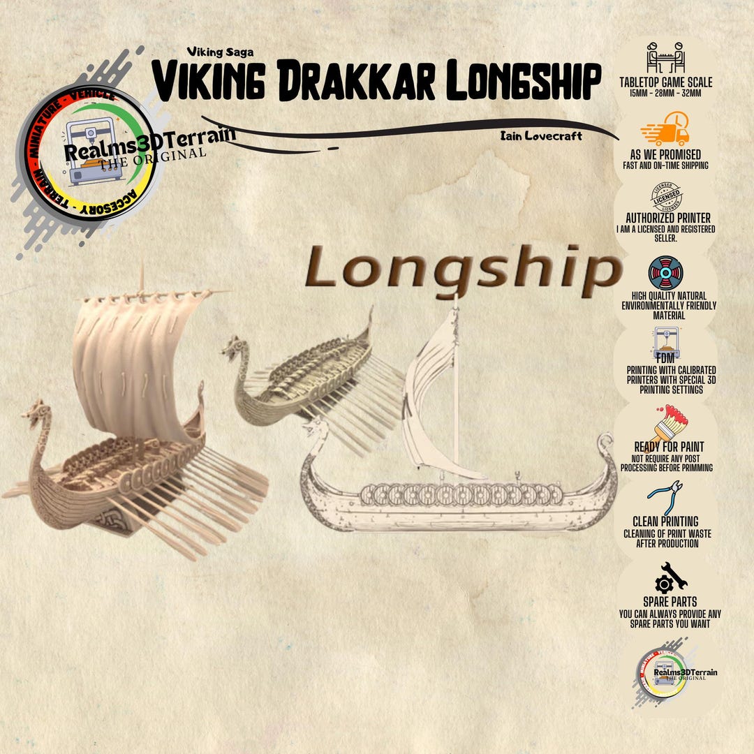 Viking Longship - Boat - Viking Saga - Dungeons and Dragons - Tabletop ...