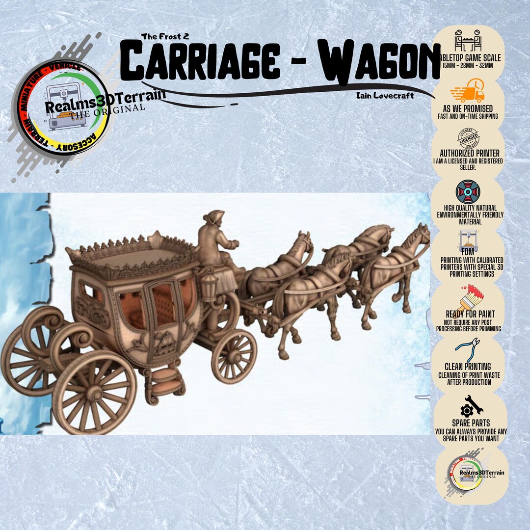 Carriage - Wagon - the Frost 2 - Dungeons and Dragons Tabletop Scenery ...