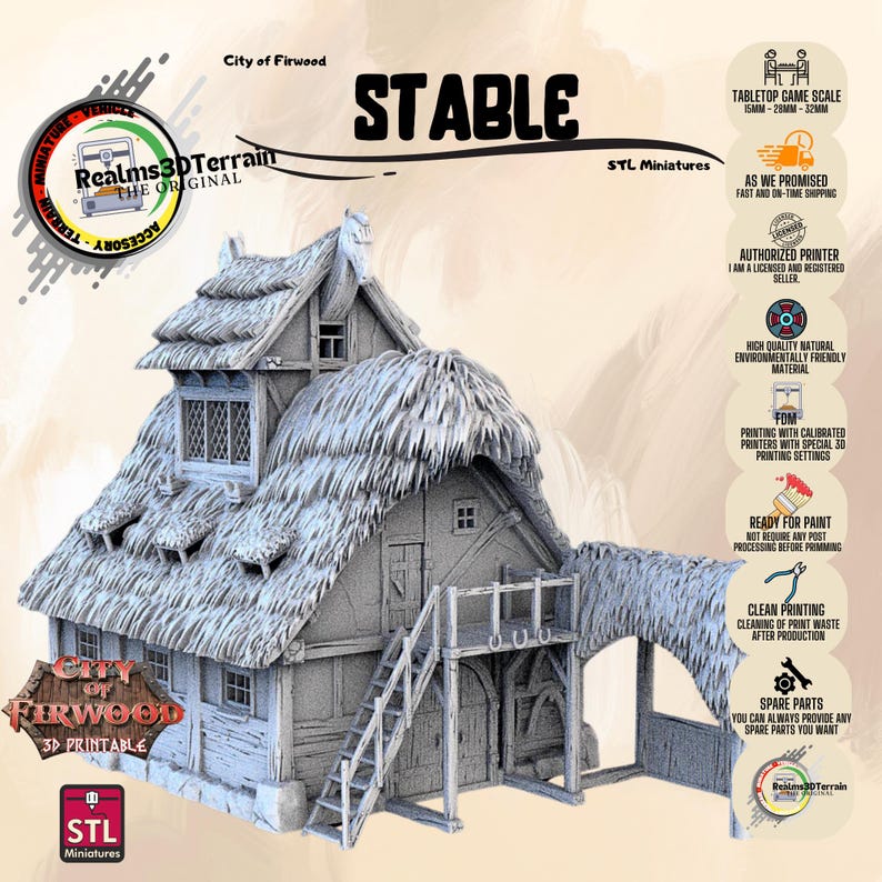 Stable - City of Firwood - Wargaming Tabletop - Fantasy Scenery ...