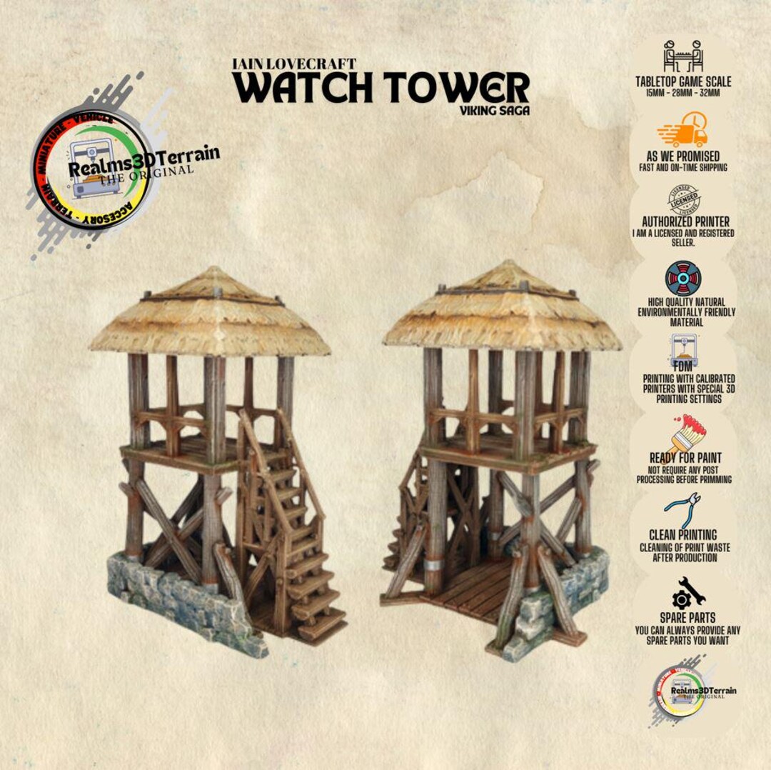 Viking Watch Tower Viking Saga Dungeons and Dragons Tabletop Scenery ...