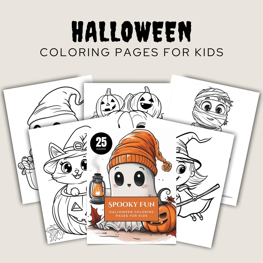 Cute Halloween Coloring Pages & Books for Kids | Autumn Fall Activities ...