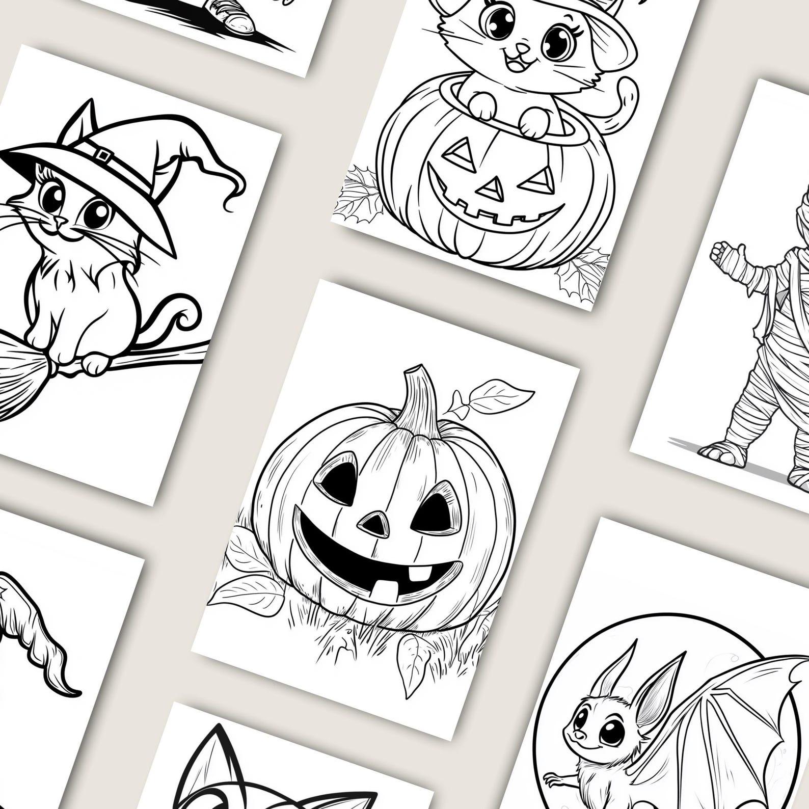 Cute Halloween Coloring Pages & Books for Kids | Autumn Fall Activities ...