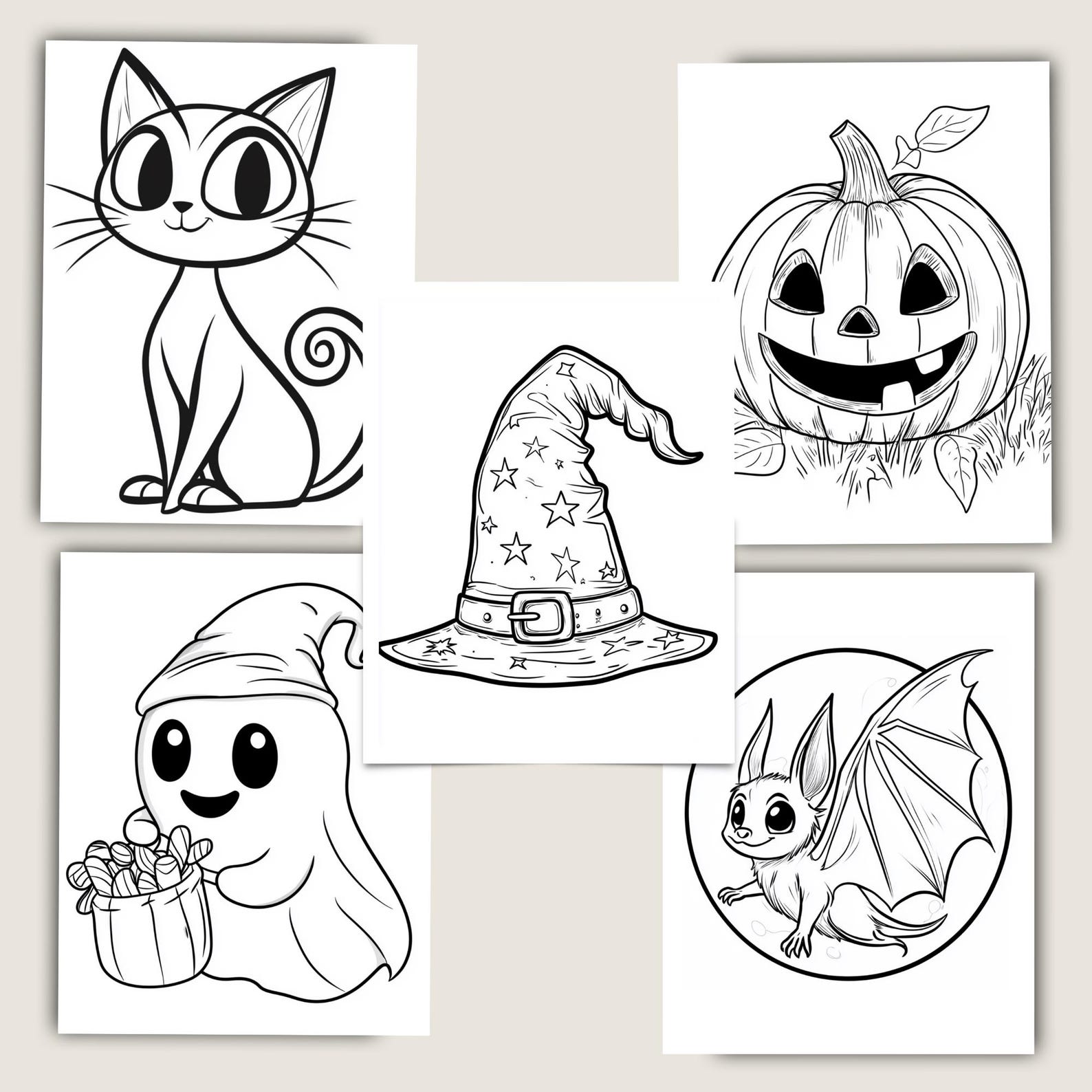 Cute Halloween Coloring Pages & Books for Kids | Autumn Fall Activities ...