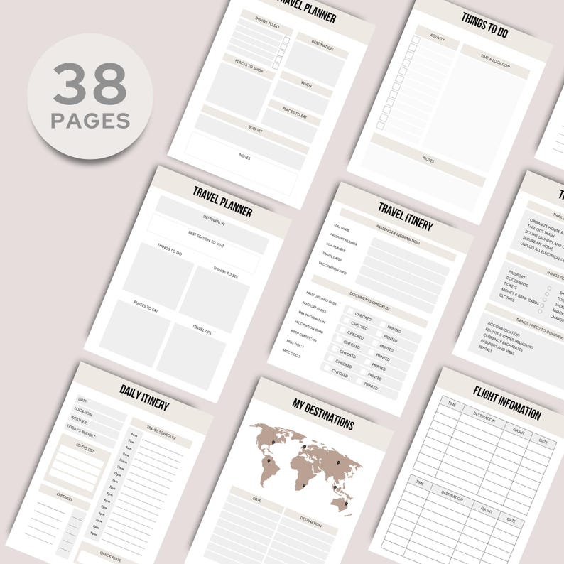 Printable Travel Planner | Holiday and Vacation Planner, Roadtrip ...