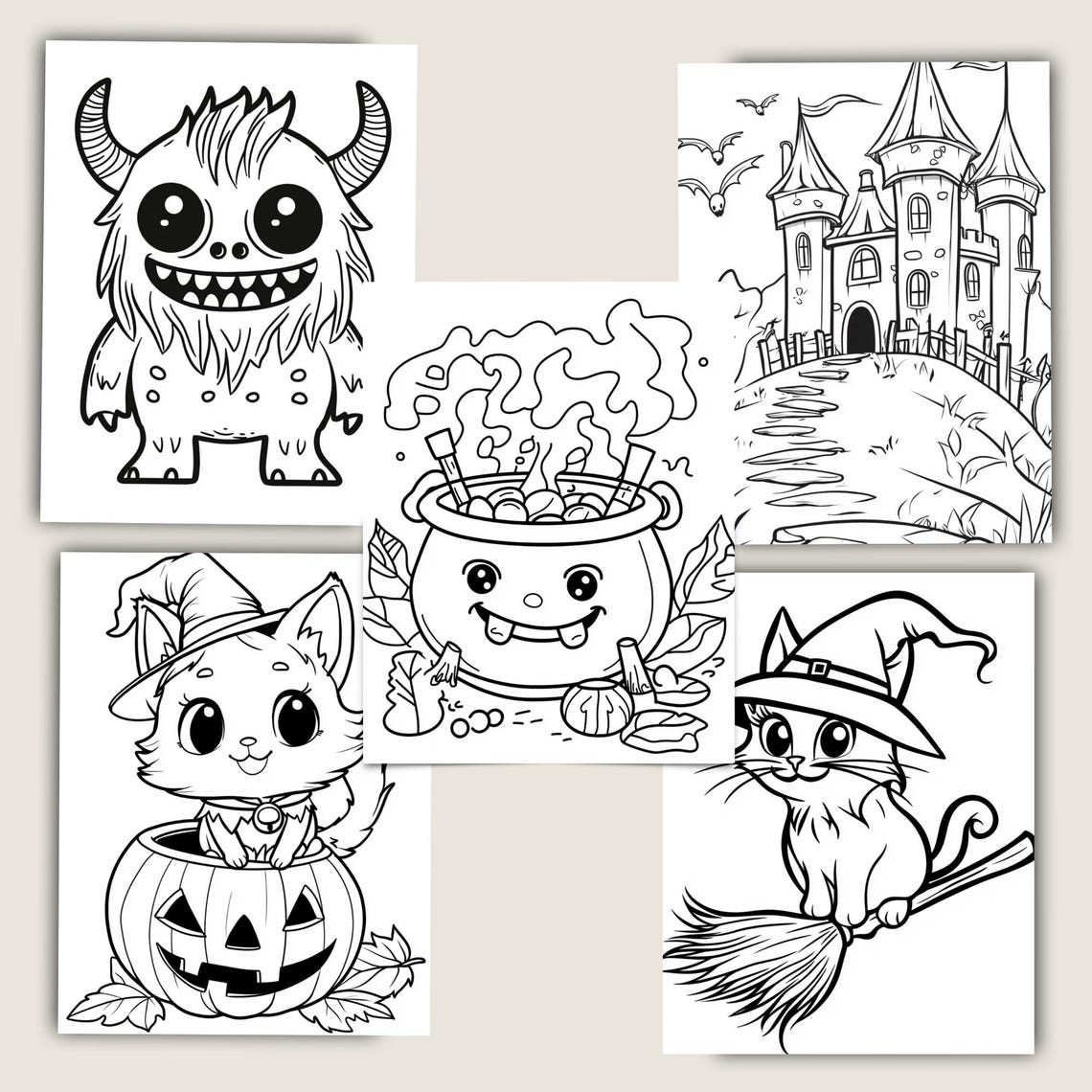 Cute Halloween Coloring Pages & Books for Kids | Autumn Fall Activities ...