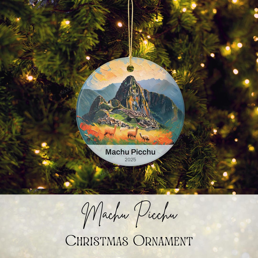 Machu Picchu Ceramic Christmas Ornament: Personalized Peru Travel ...