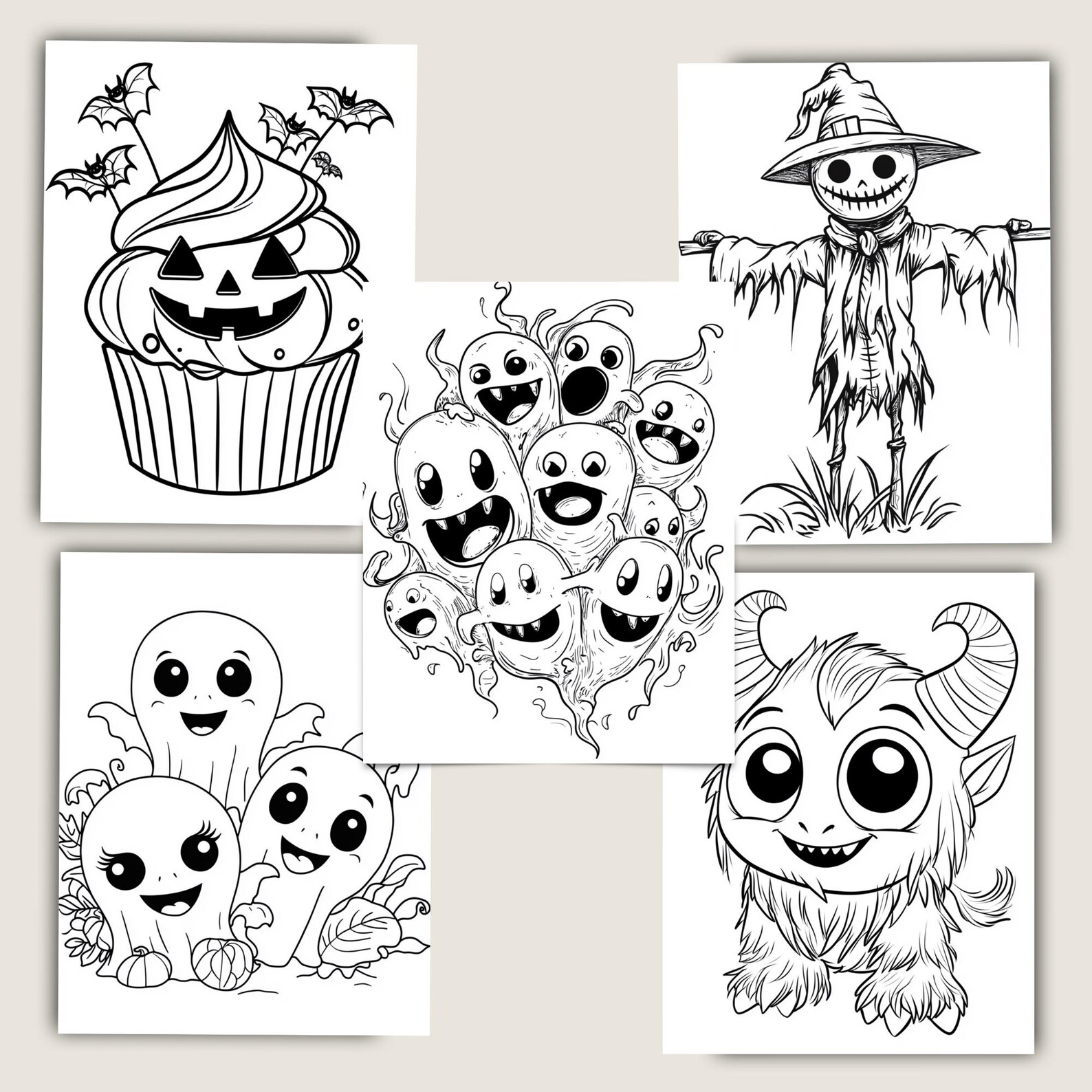 Cute Halloween Coloring Pages & Books for Kids | Autumn Fall Activities ...