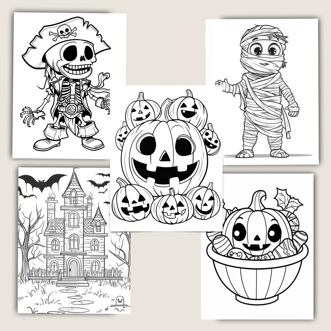 Cute Halloween Coloring Pages & Books for Kids | Autumn Fall Activities ...