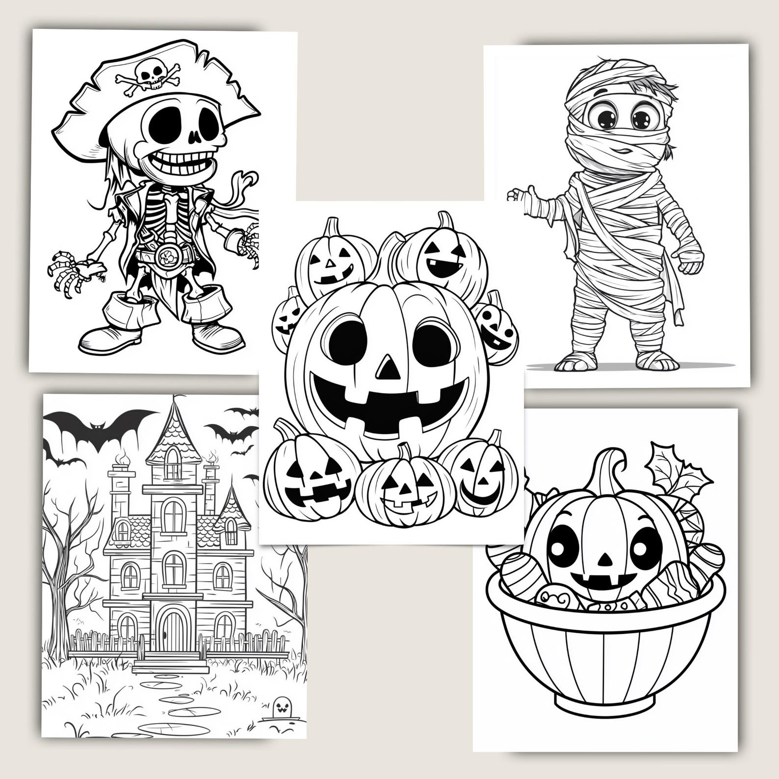 Cute Halloween Coloring Pages & Books for Kids | Autumn Fall Activities ...