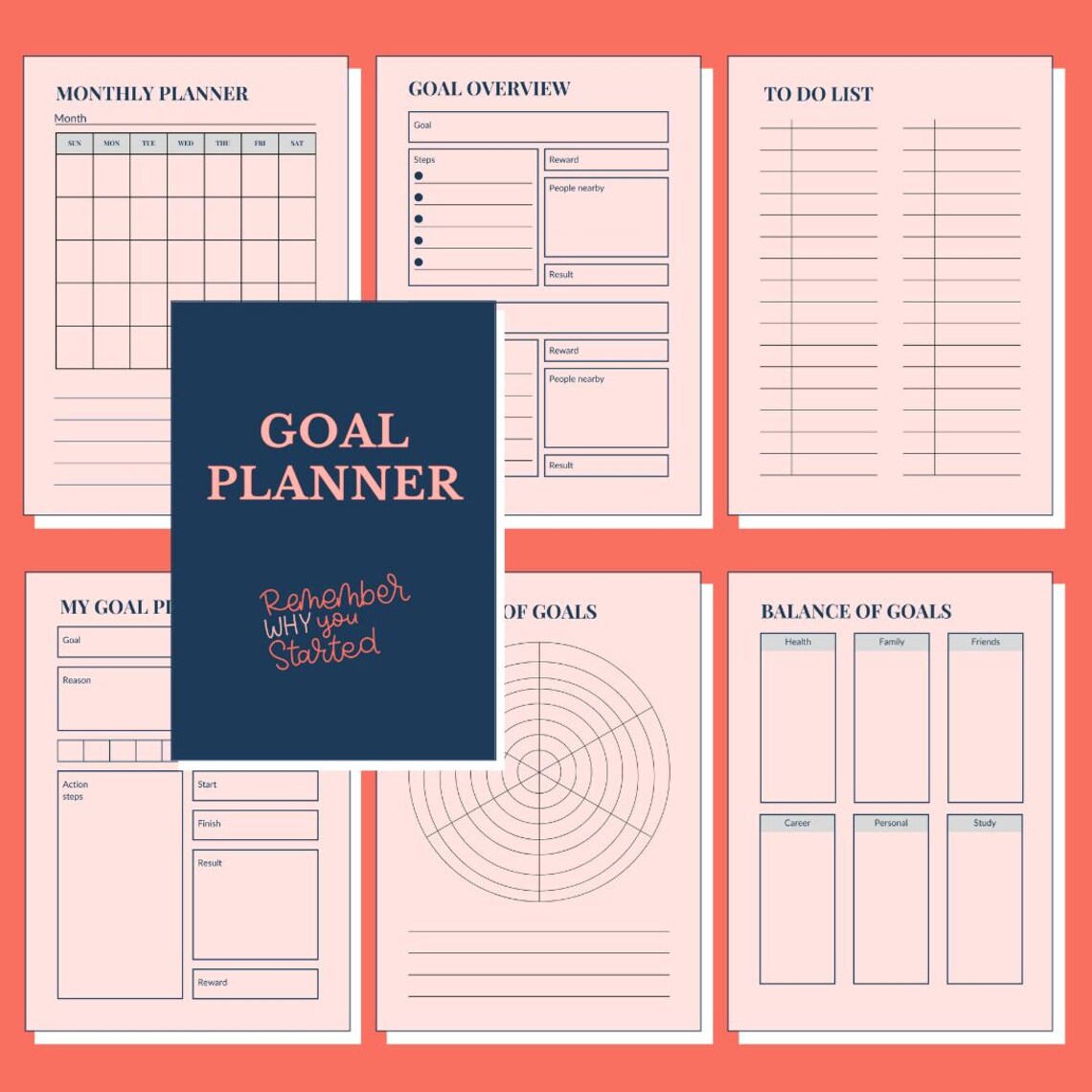 Goal Planner Printable | Set Monthly and Annual Goals With Ease | Stay ...