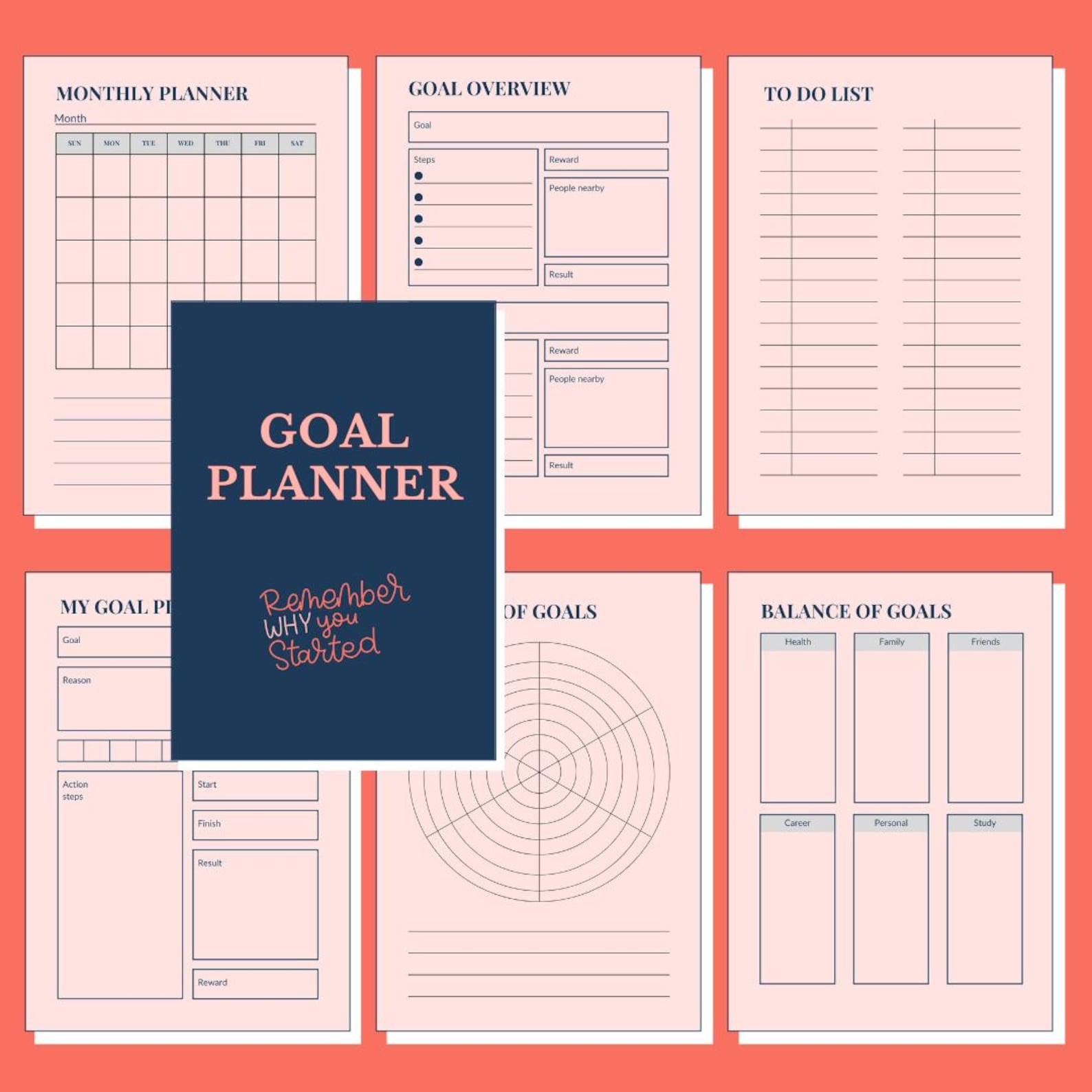 Goal Planner Printable | Set Monthly and Annual Goals With Ease | Stay ...
