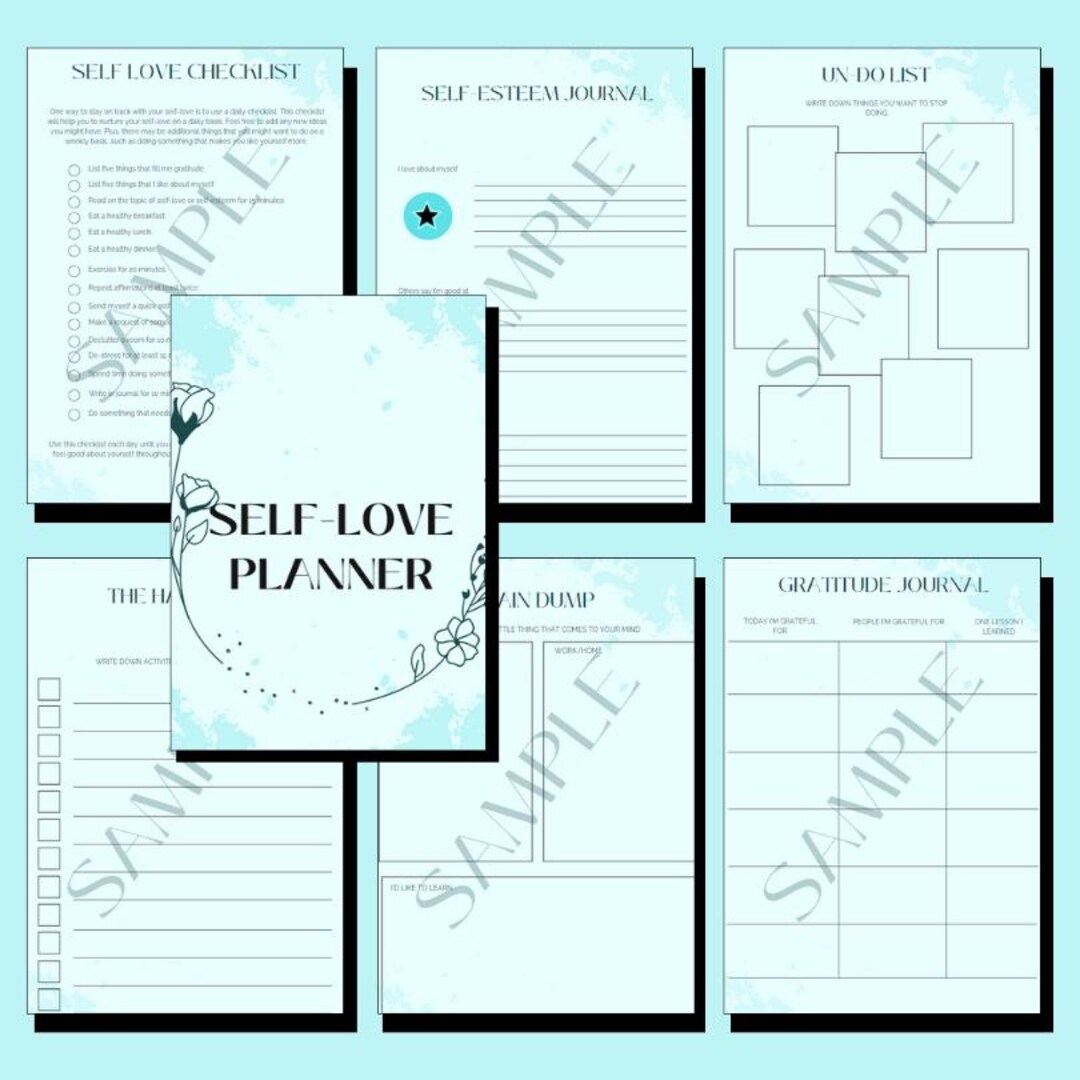 Self-love Planner Printable | Daily and Weekly Affirmations, Journaling ...