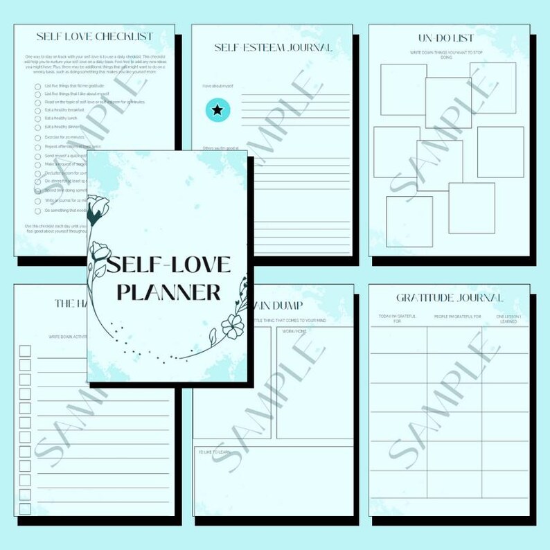 Self-love Planner Printable Daily and Weekly Affirmations, Journaling ...