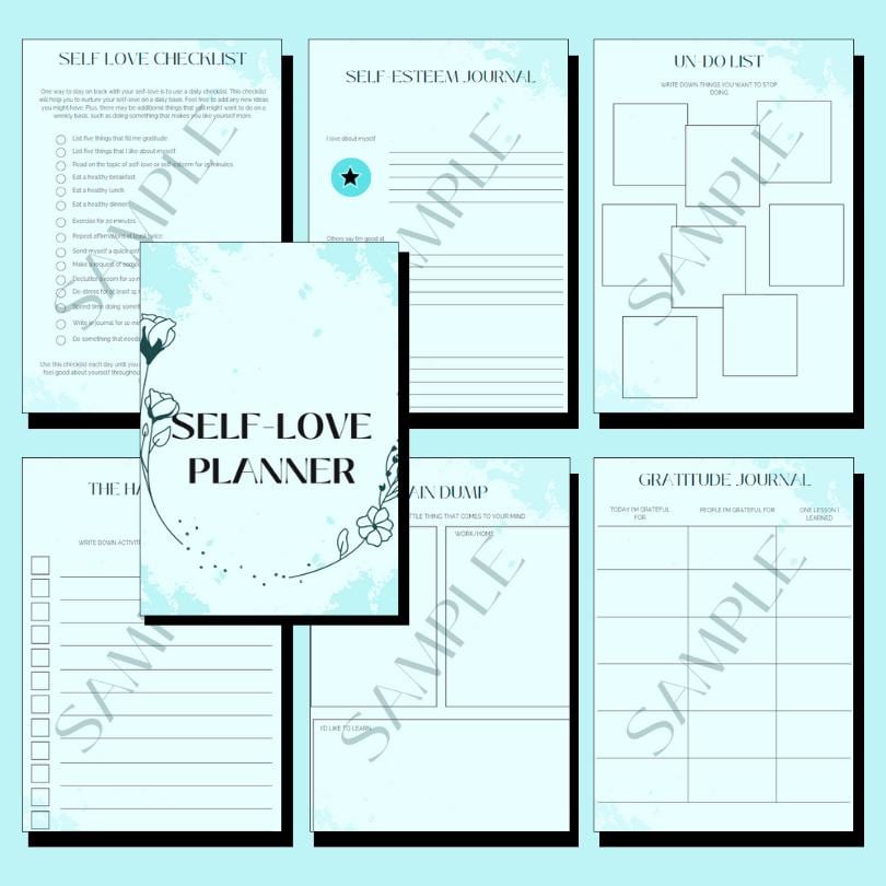 Self-love Planner Printable Daily and Weekly Affirmations, Journaling ...