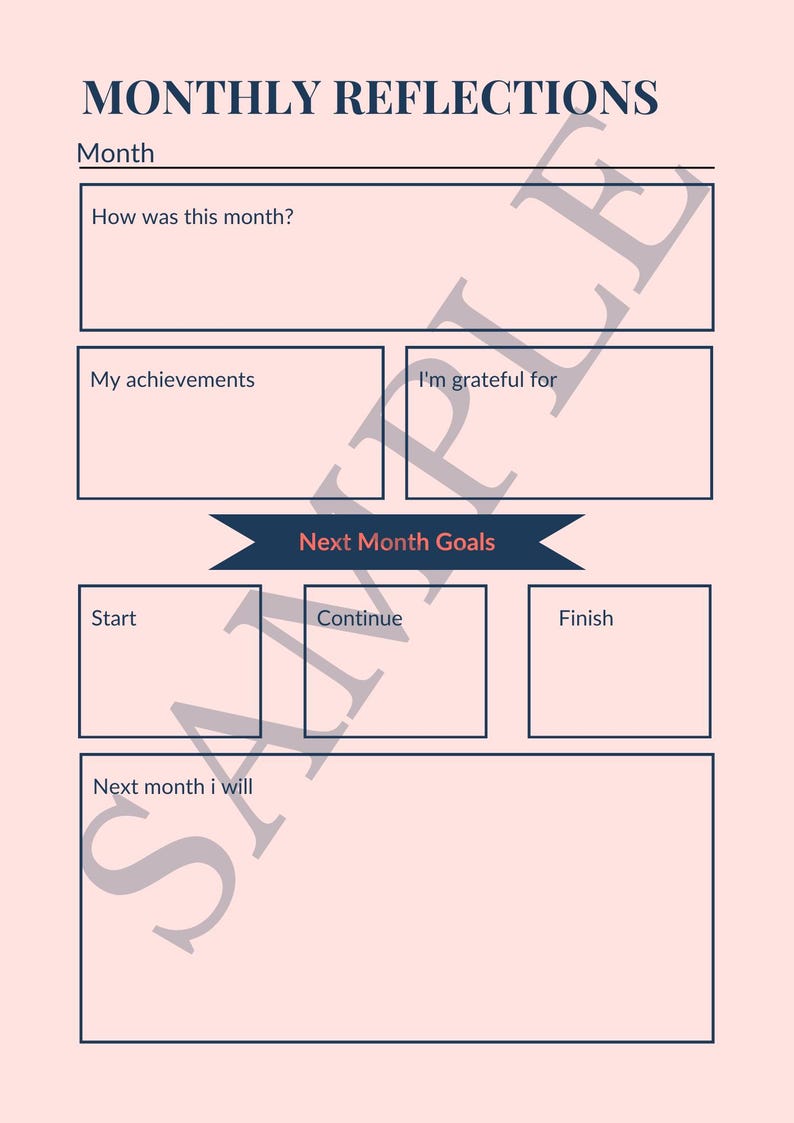 Goal Planner Printable Set Monthly and Annual Goals With Ease Stay ...