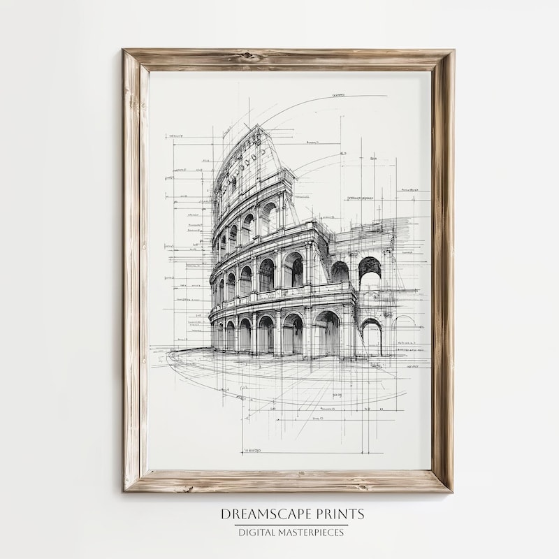 Line Drawing of Colosseum - Etsy