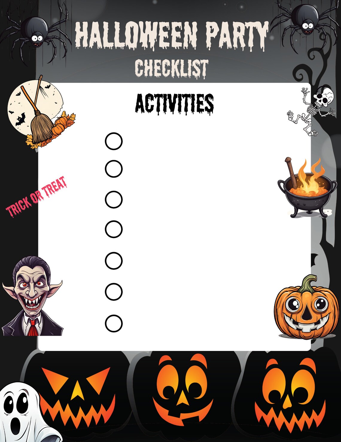 Halloween Checklist Printable, Halloween Party Planner Printable ...