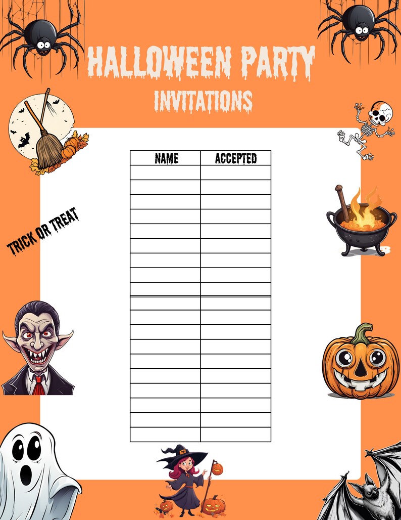 Halloween Checklist Printable, Halloween Party Planner Printable ...