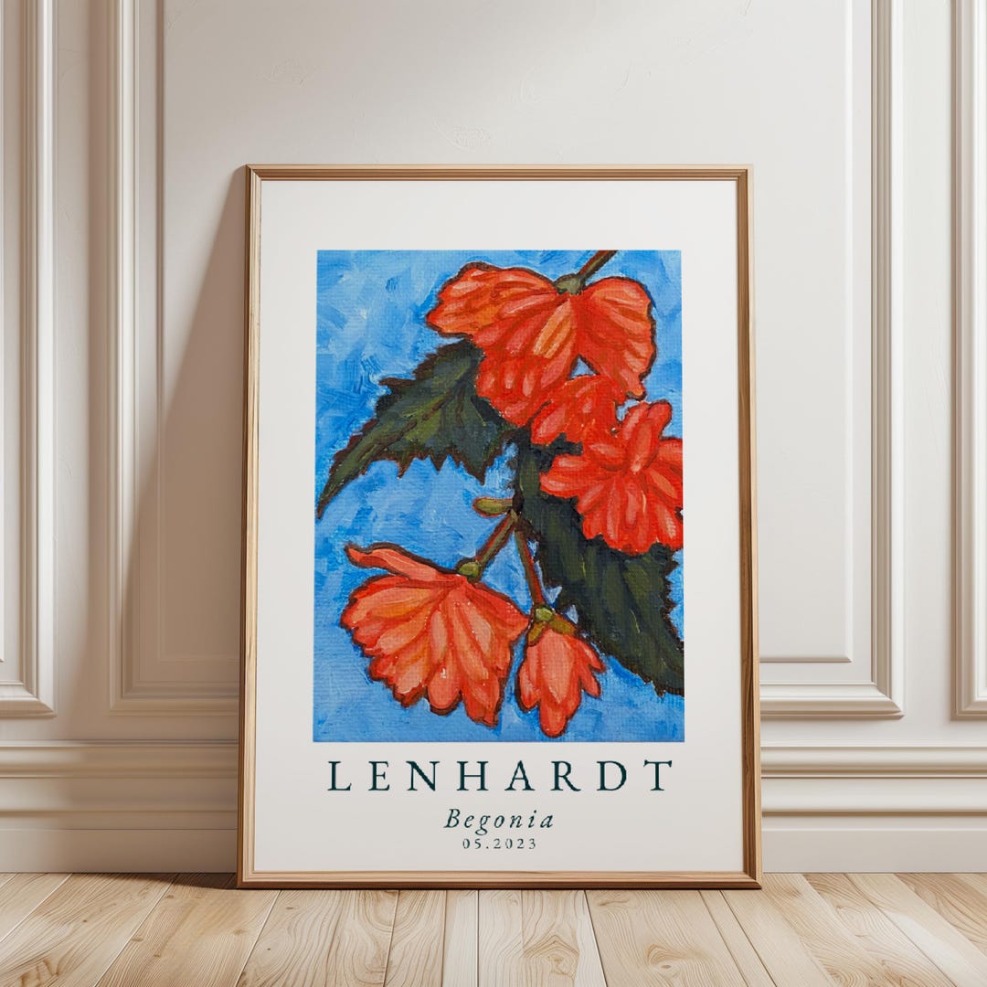 Begonia Exhibition Poster, by JENNIFER LENHARDT Art, Original Oil ...