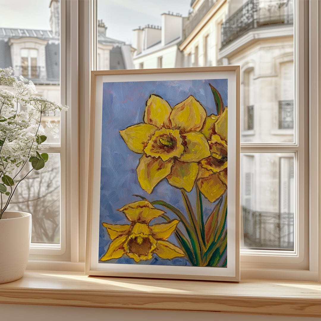 Daffodils Satin Fine Art Print, by JENNIFER LENHARDT Art, Original Oil ...