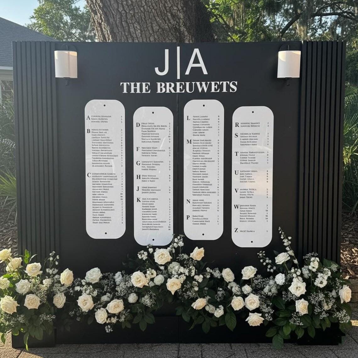 3D Acrylic Wedding Seating Chart Panel: Personalized Guest List - Etsy