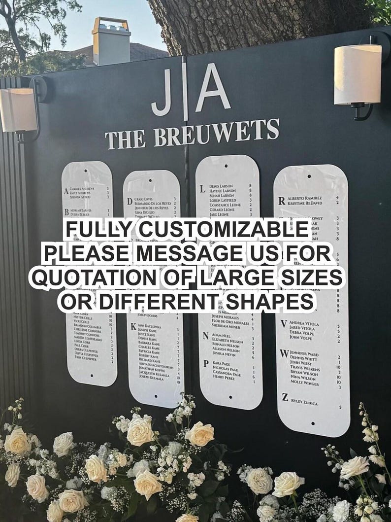 3D Acrylic Wedding Seating Chart Panel: Personalized Guest List - Etsy