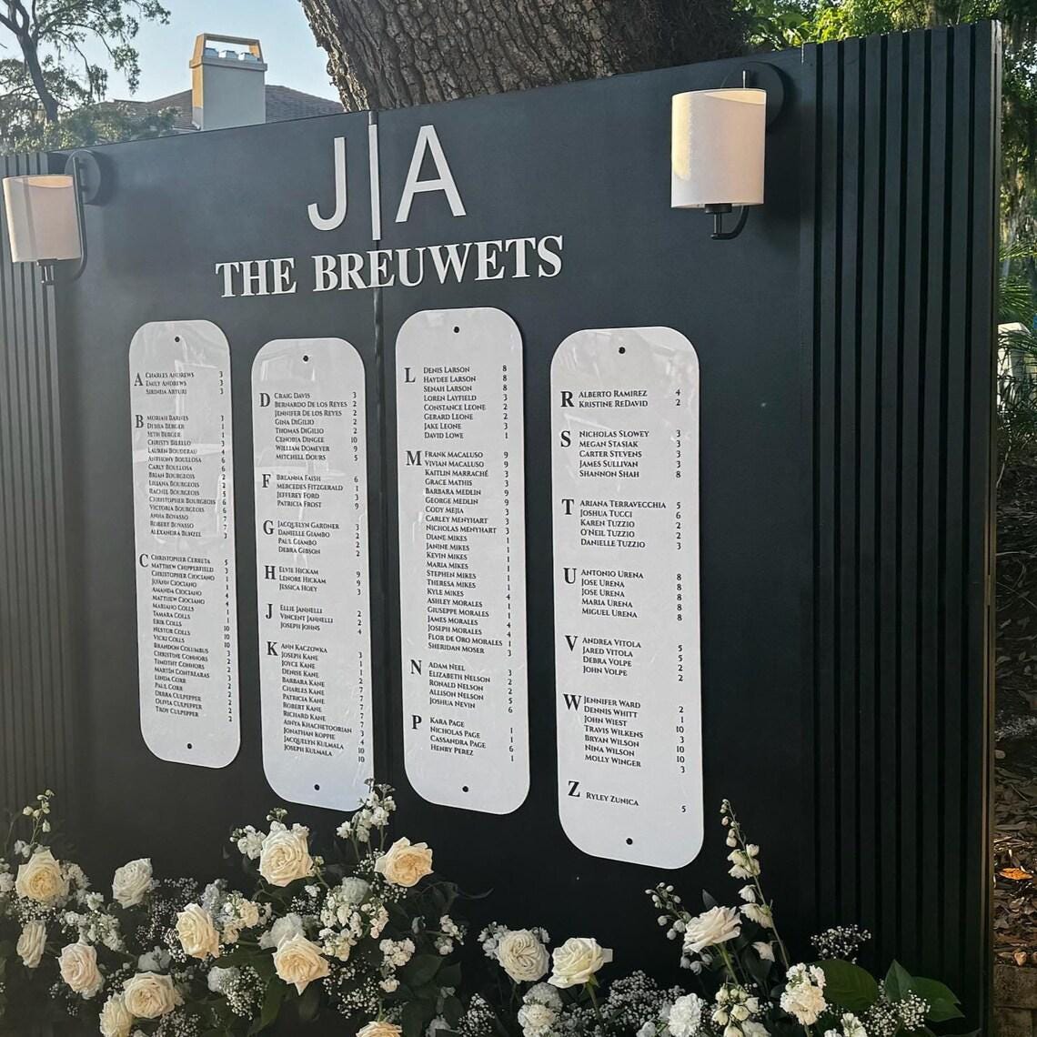 3D Acrylic Wedding Seating Chart Panel: Personalized Guest List - Etsy