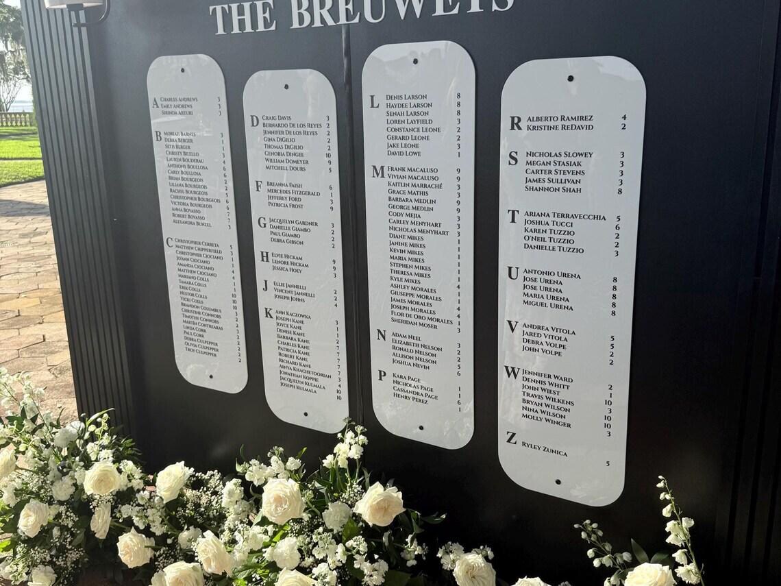 3D Acrylic Wedding Seating Chart Panel: Personalized Guest List - Etsy