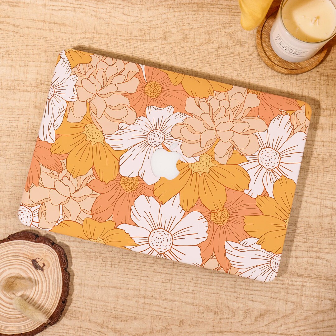 Orange Flowers MacBook Case,custom Laptop Cover for MacBook Air 15/13 ...