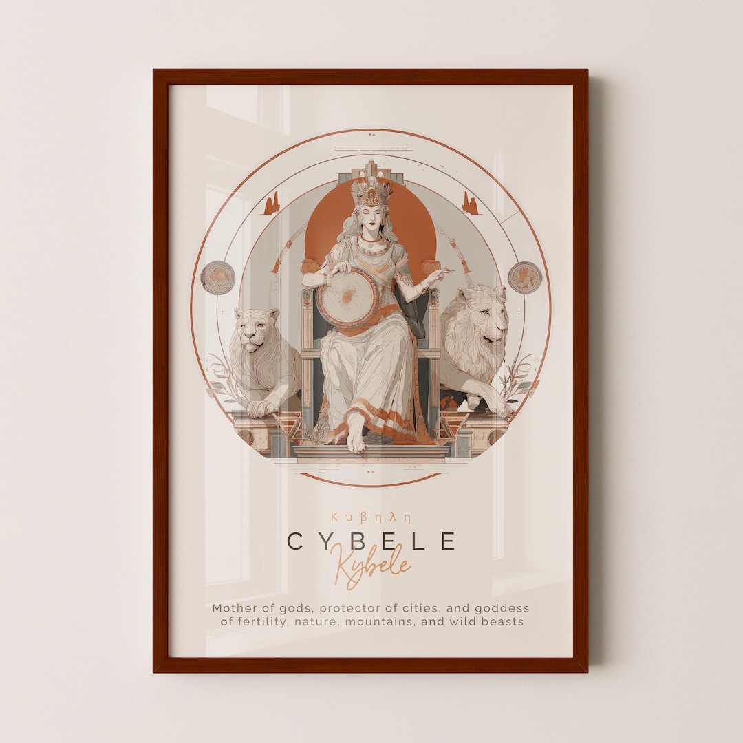 Cybele Greek Mythology Poster, Mother Goddess Wall Art Print, Magna ...