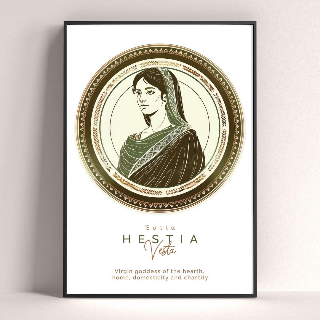 Hestia Vesta Greek Goddess Print, Hestia Modern Poster, Greek Mythology ...
