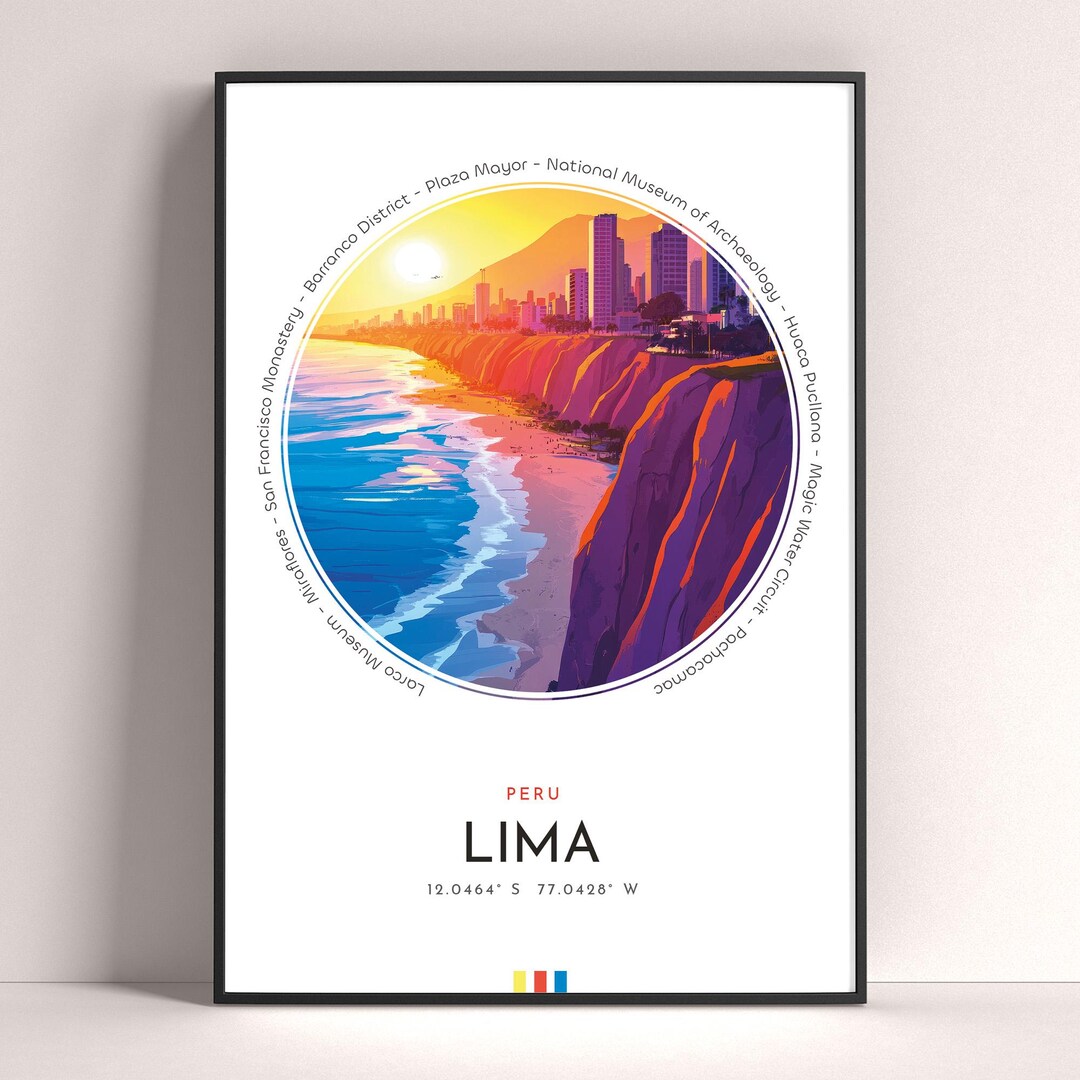 Lima City Poster, Peru Travel Print, Printable Wall Art, Travel Gift ...