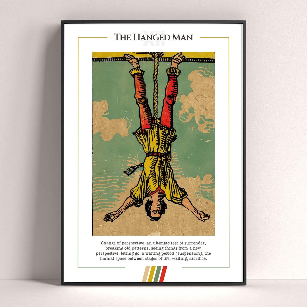 The Hanged Man Tarot Card Poster, Tarot Art Print, Tarot Card Printable ...