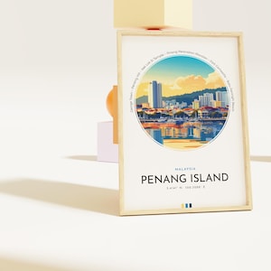 Penang Island Poster, Malaysia Travel Print, Modern Wall Art, Travel ...