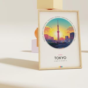 Tokyo City Poster, Japan Travel Print, Tokyo Tower Printable Wall Art ...