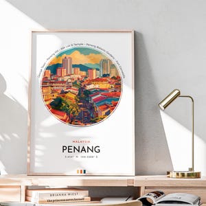 Penang City Poster, Malaysia Travel Print, Printable Wall Art, Travel ...