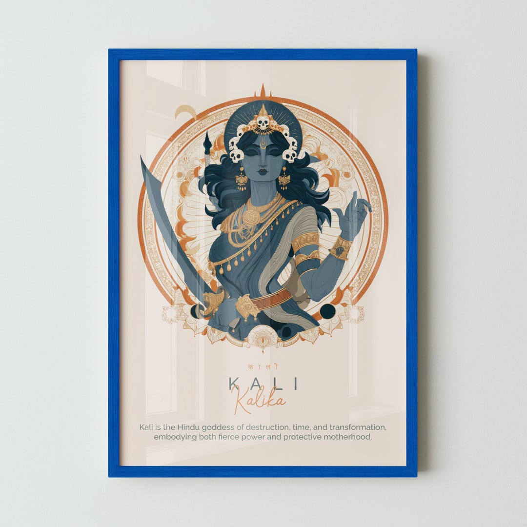 Kali Hindu Goddess Poster, Divine Feminine Wall Art Print, Indian ...