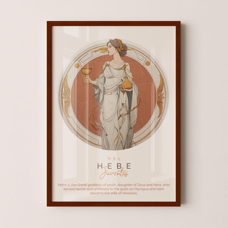 Hebe Greek Goddess Poster, Goddess of Youth Wall Art Print, Ancient ...