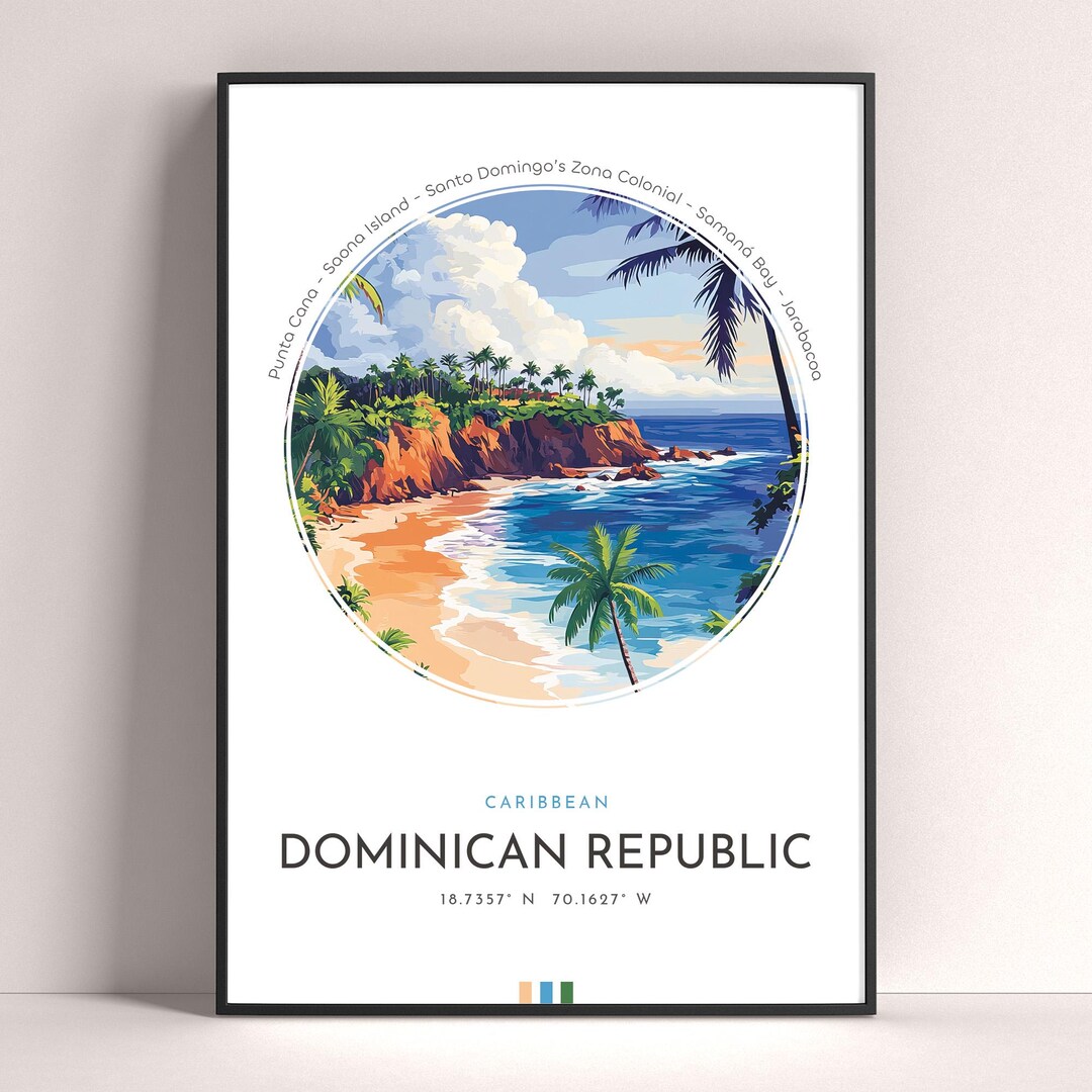 Dominican Republic Poster, Caribbean Travel Print, Printable Wall Art ...