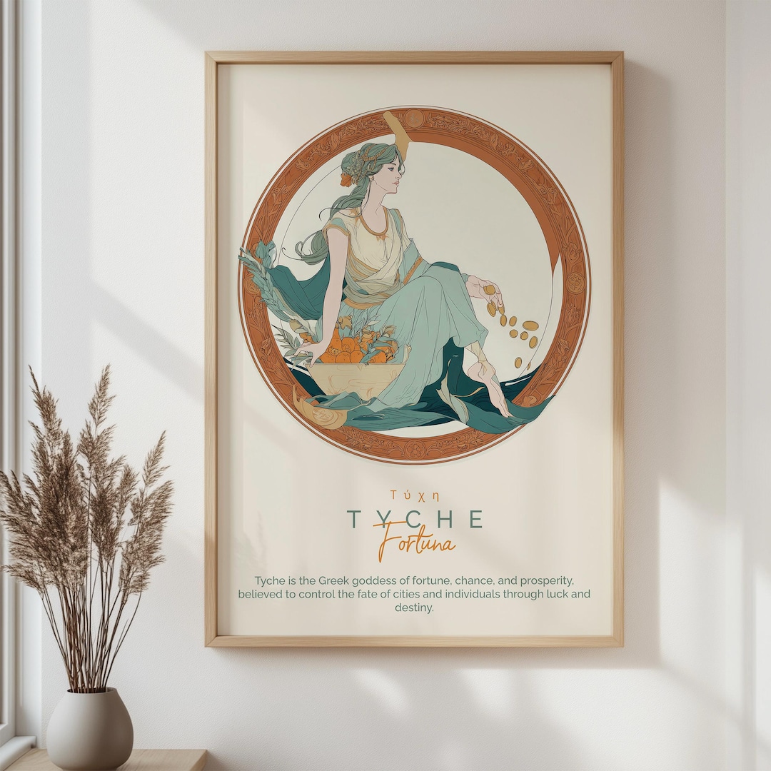 Tyche Poster, Greek Goddess of Fortune Wall Art, Mythology Print ...