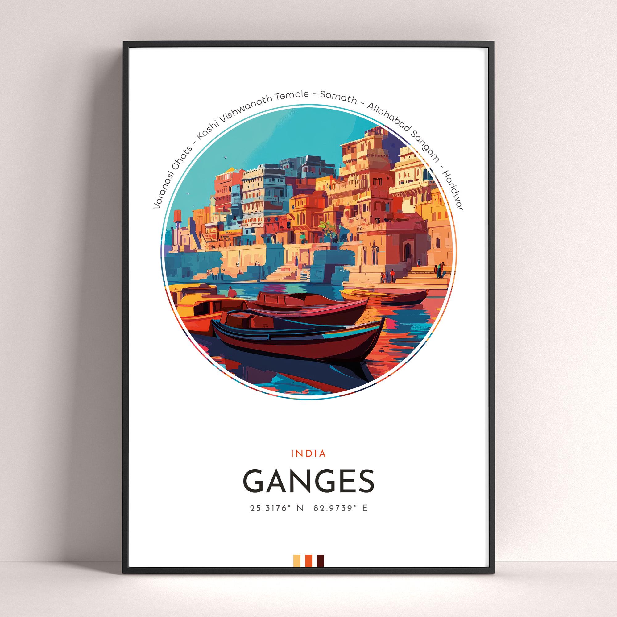 Ganges River Poster, India Travel Print, Printable Wall Art, Travel ...
