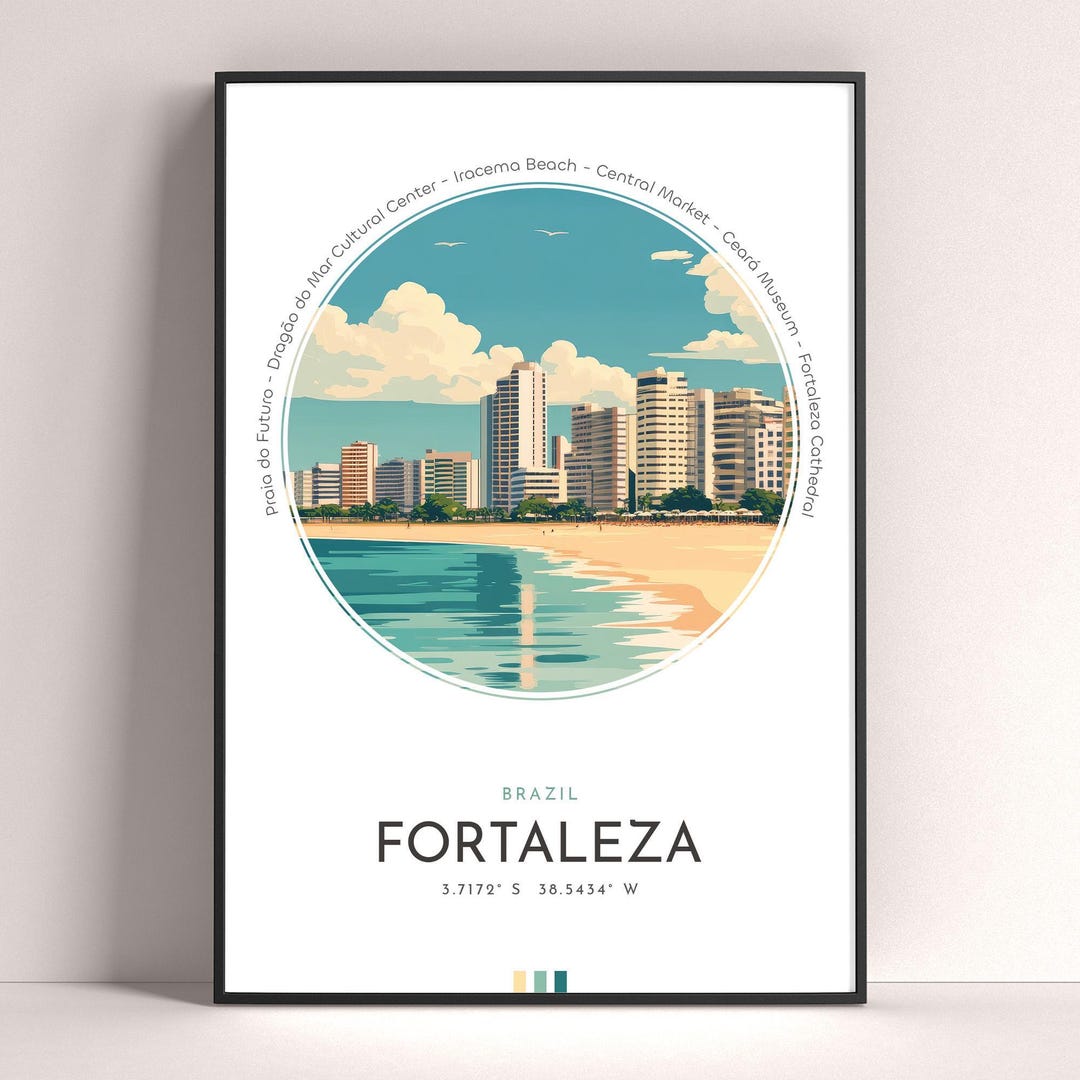 Fortaleza City Poster, Brazil Travel Print, Modern Wall Art, Travel ...