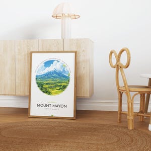 Mayon Volcano Poster, Mount Mayon Travel Print, Philippines Printable ...