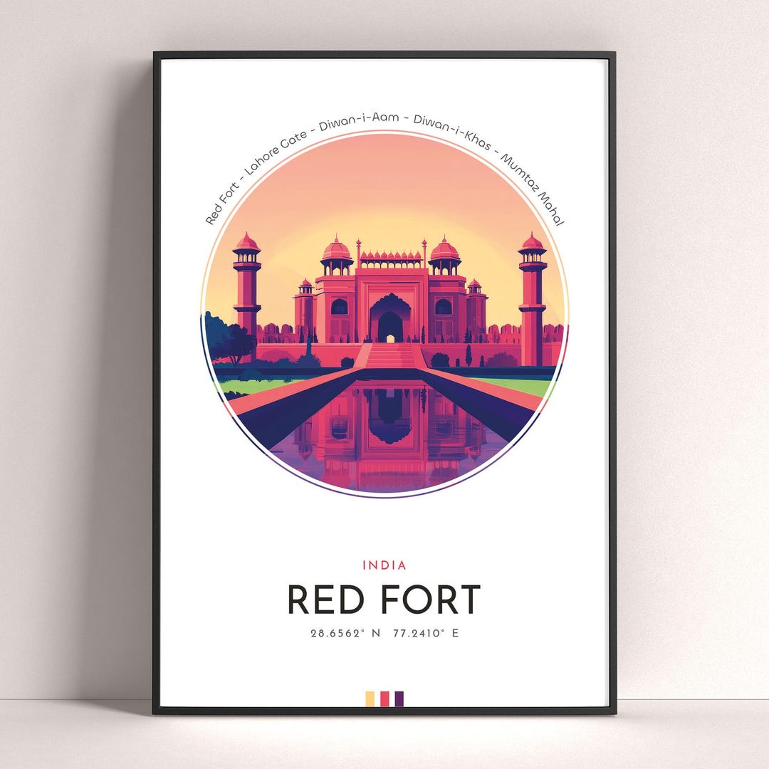 Red Fort Poster, India Travel Print, Printable Wall Art, Travel Gift ...