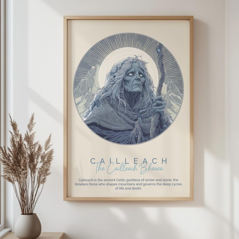 Cailleach Celtic Goddess Poster, Winter and Mountain Wall Art, Divine ...
